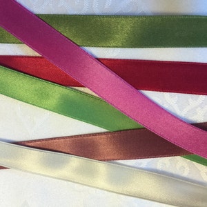 Vintage Ribbons.10 Yards of Double Faced Satin Ribbons, Made in Taiwan ...