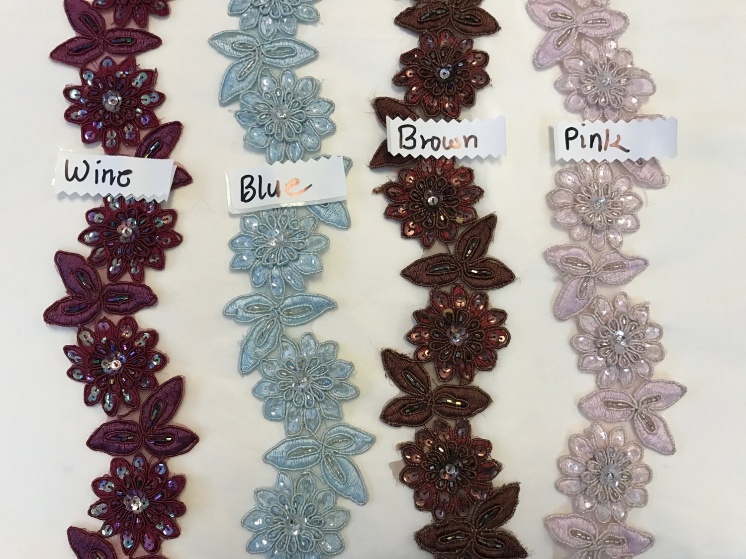 Beaded Sequin Embroidery Ribbon Lace Trim.pearl Beaded Lace Trim. Sold ...