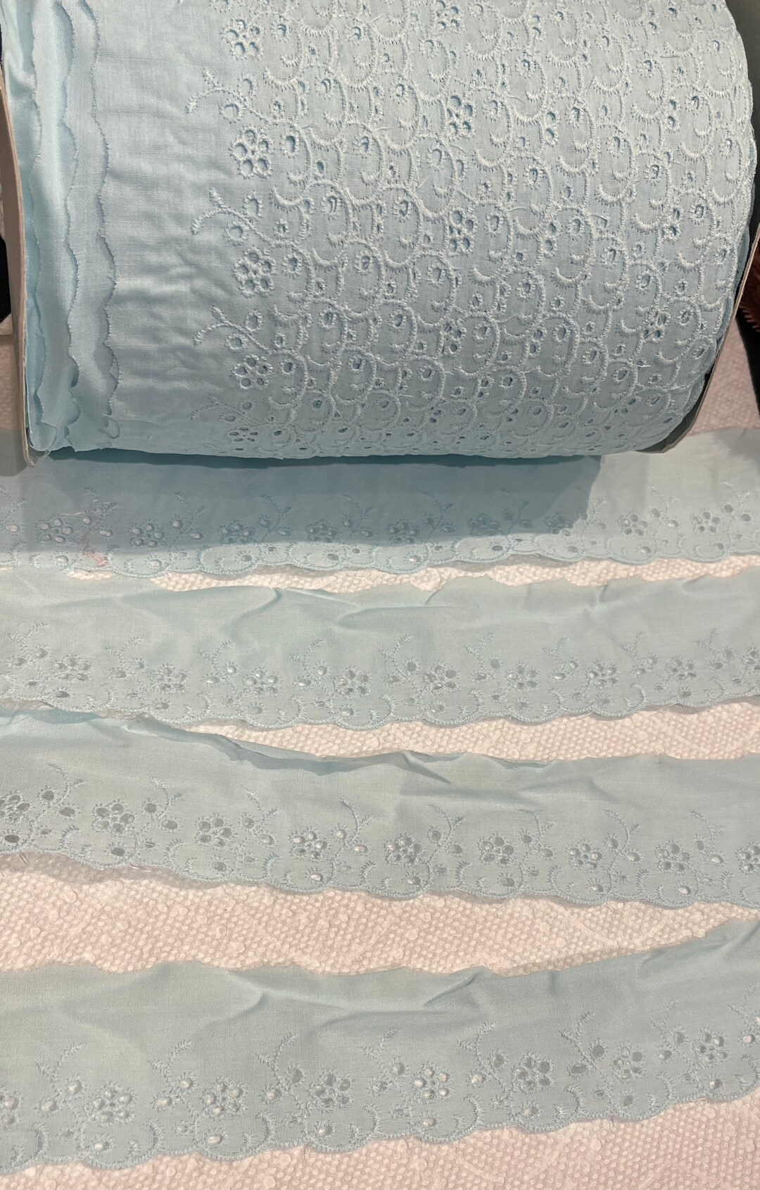 5 Yards of Blue Eyelet Lace Trim. Embellishments,crafting,notions. Made ...