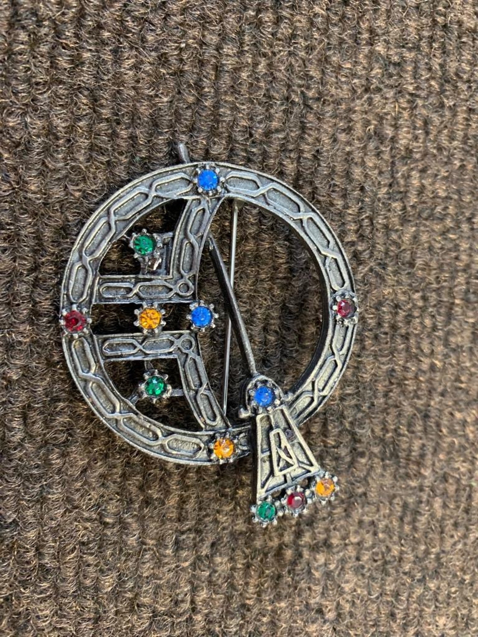 Rhinestone Brooch Irish Claddagh Pins. - Etsy