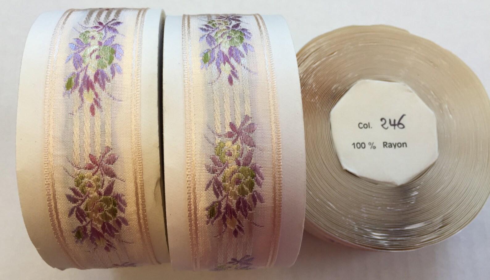 French Vintage Floral Ribbon With Pattern. Made in France. - Etsy