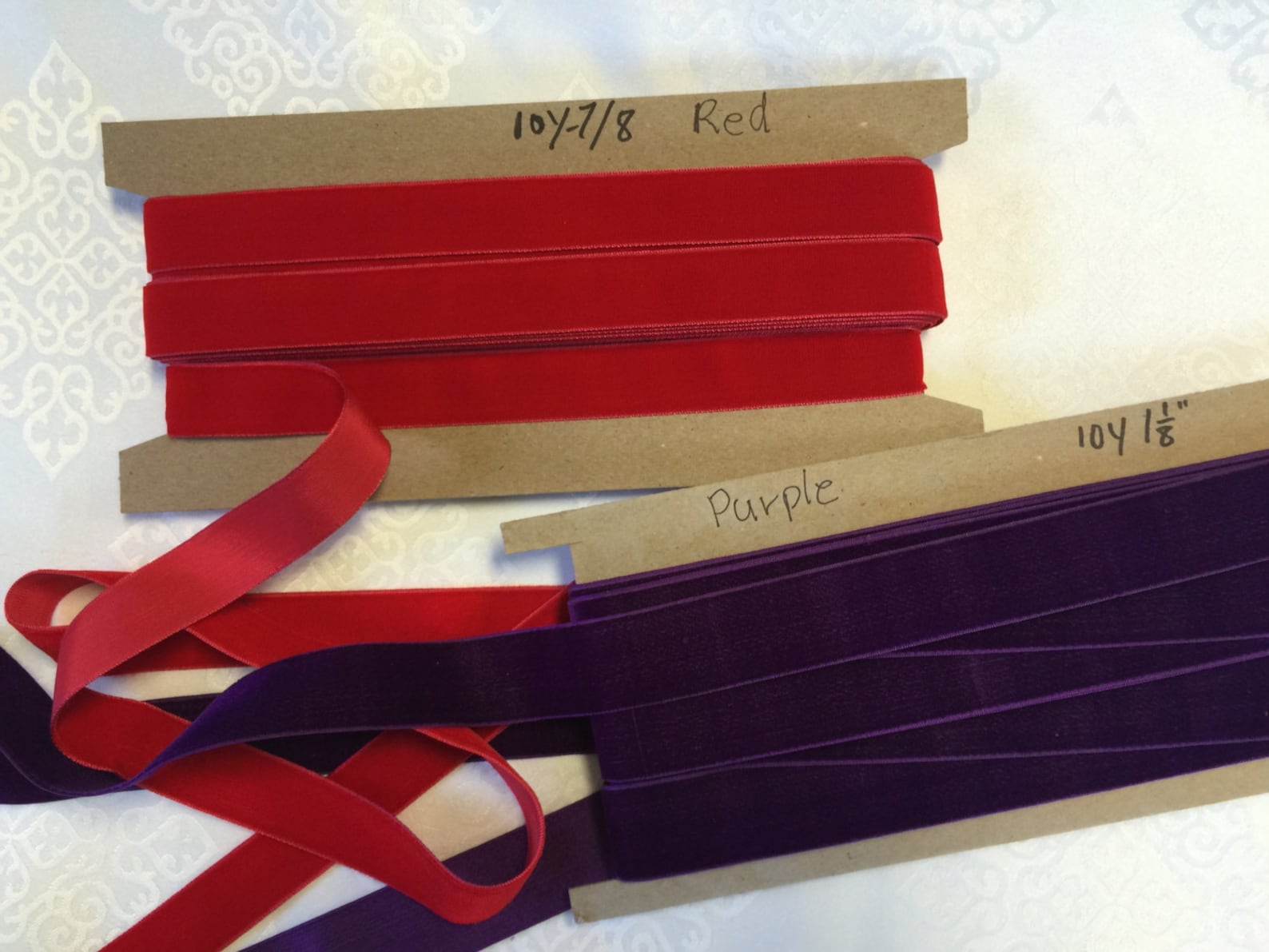 Vintage Velvet Ribbons. Purple Ribbons Red Ribbons. Sold by - Etsy