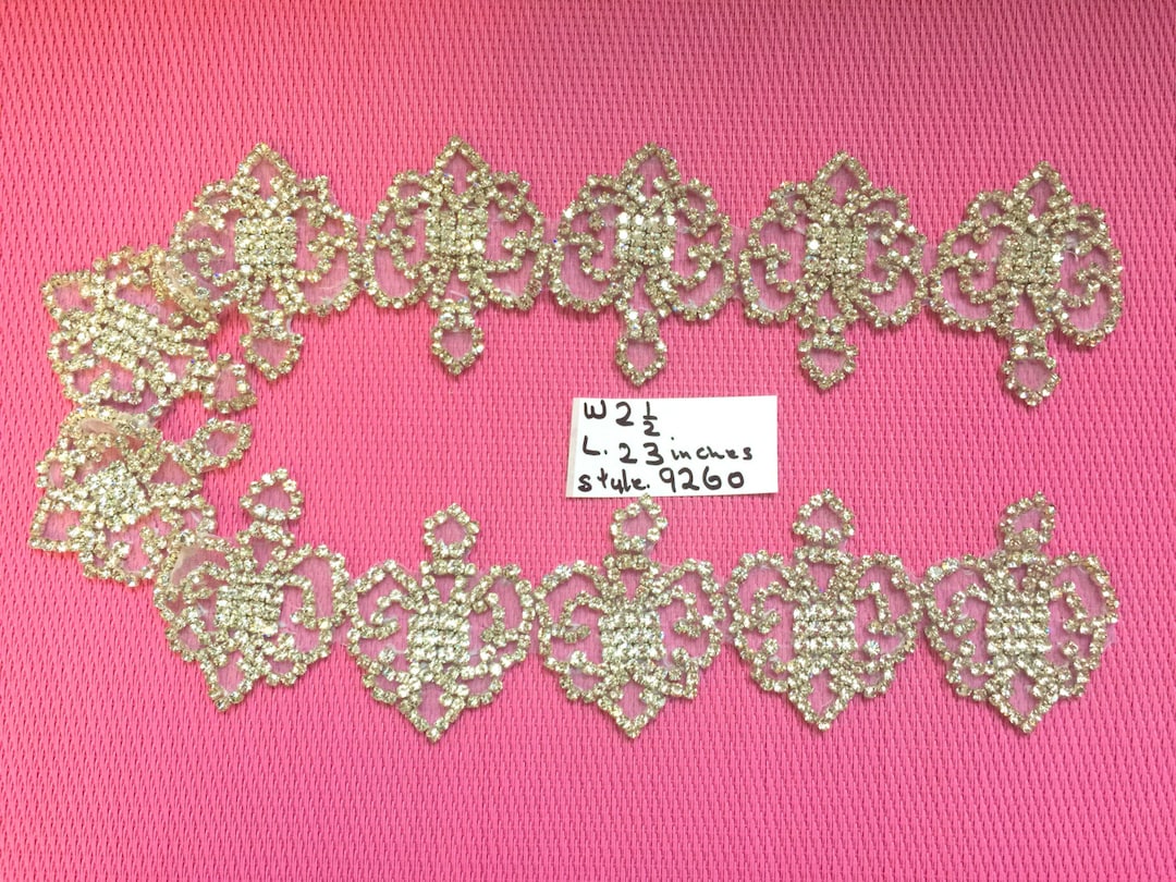 23 Inches Long and 2 1/2 Inch Wide Rhinestone Trim,rhinestone Sash ...