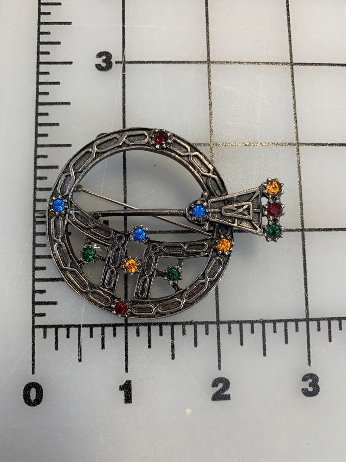 Rhinestone Brooch Irish Claddagh Pins. - Etsy