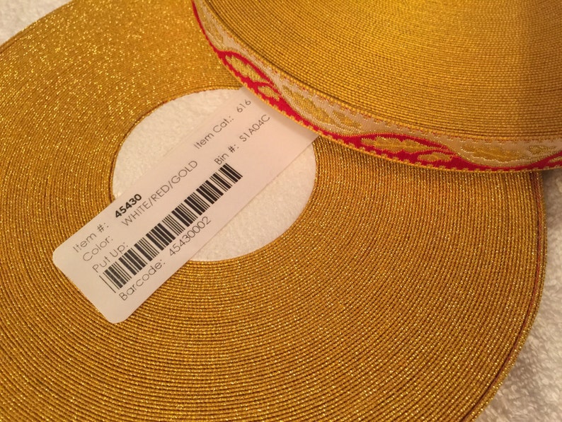 Vintage Metallic Jacquard Ribbon Sold by the Yard. Made in | Etsy