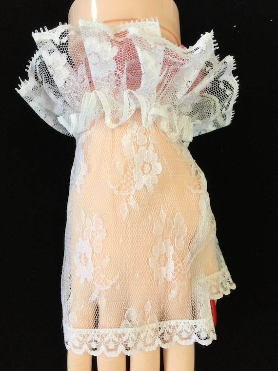 Fingerless White Lace Gloves. Ruffled Gloves, Lace Gl… - Gem