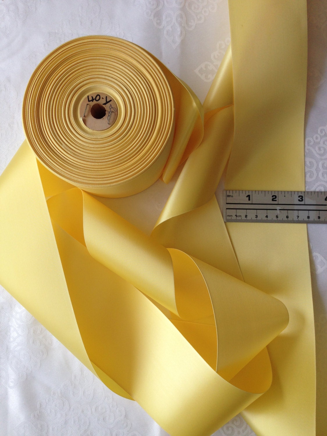 Daisy Yellow Ribbon Sold By the Yard Double face ribbon / | Etsy