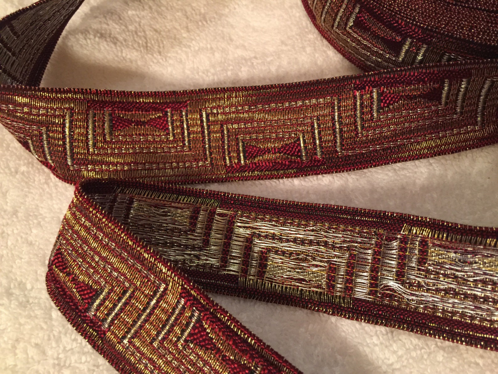 Vintage Metallic Burgundy Gold Trim Metallic Vintage Trim. - Etsy