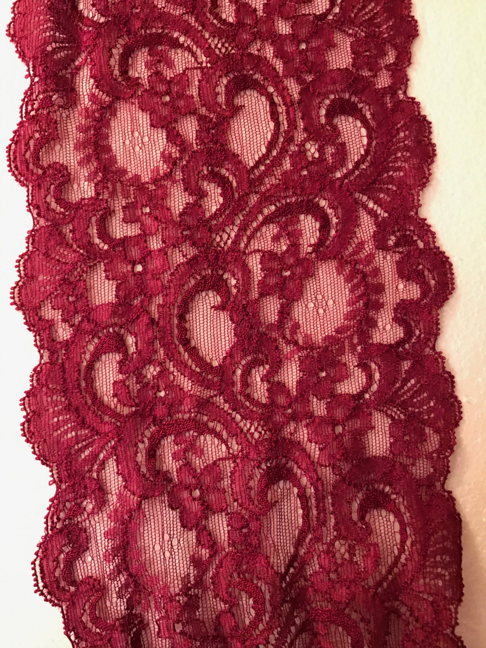 Soft Stretch Scalloped Lace. Sold by the Yard. Made in the USA. 6 1/2 ...