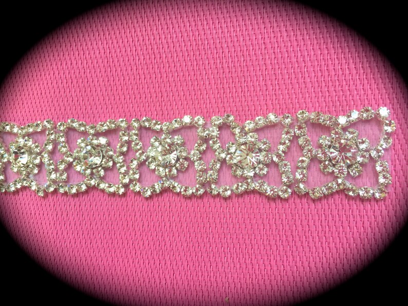 22 1/2 Inches Long Crystal Rhinestone Trim.1 1/2 Wide | Etsy
