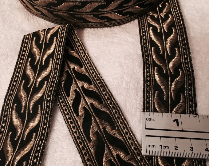 Vintage Metallic Black Gold Trim Metallic Vintage Trim Sold - Etsy