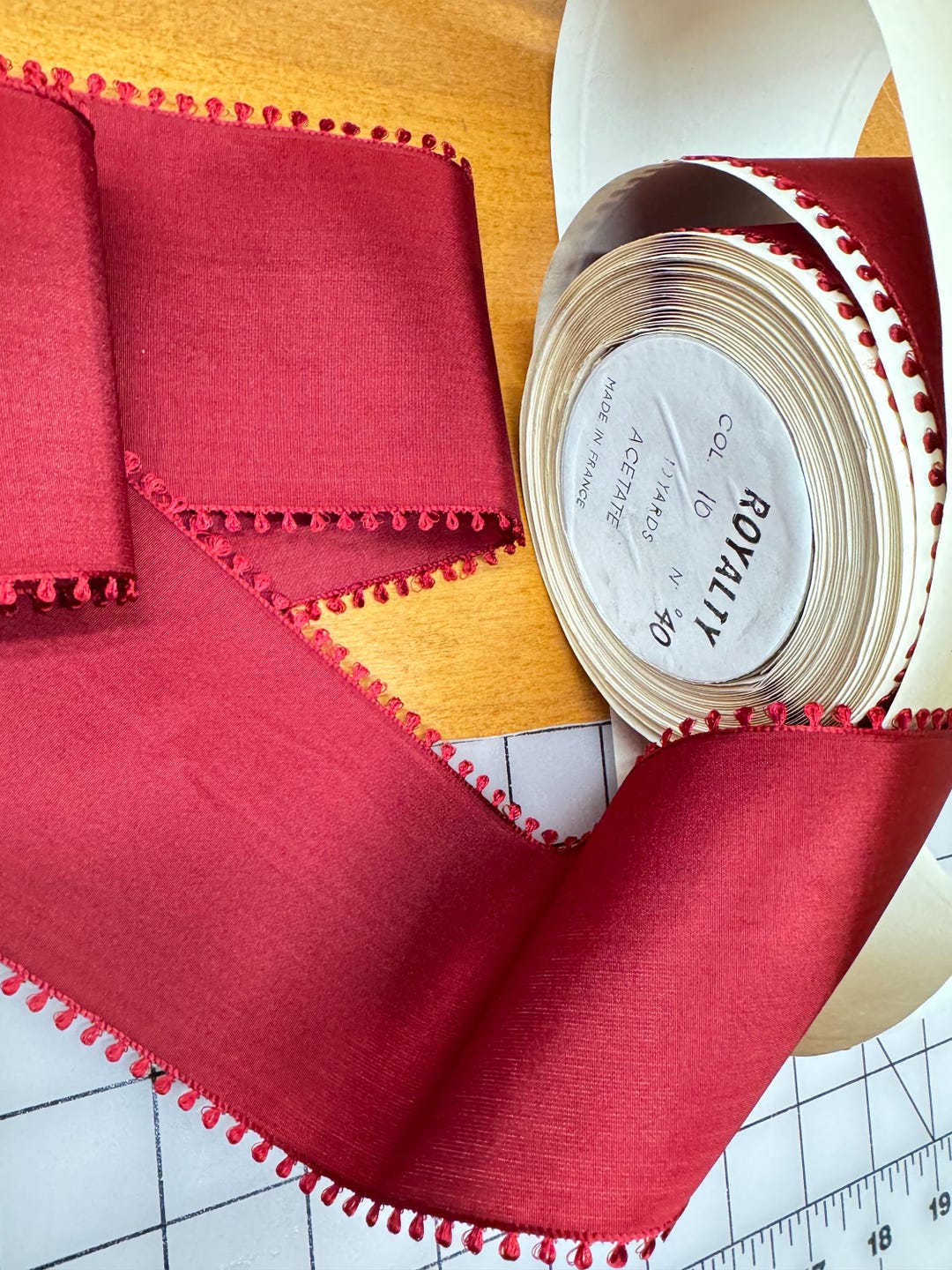 Vintage Cranberry Picot Ribbon. Sold by the Yard. Limited Quantity. - Etsy