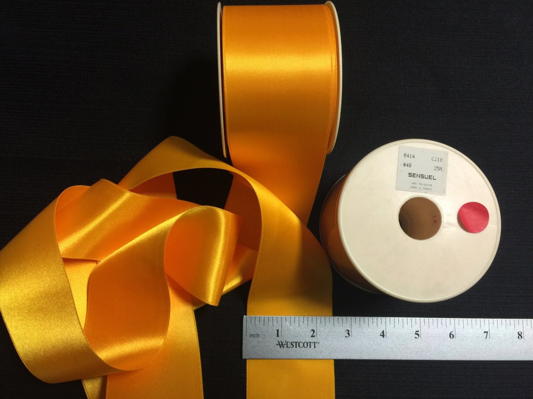 Gold Double Faced Satin Ribbon. Made in France. Sold by the Yard. - Etsy