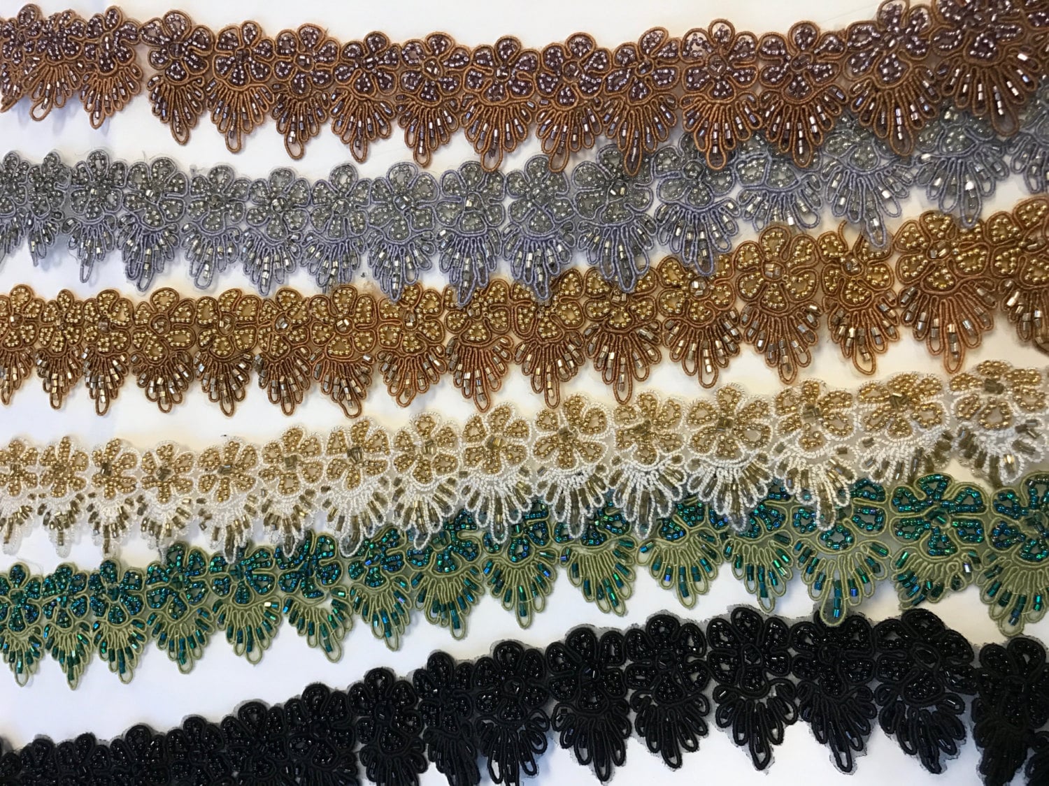 Beaded Appliqué Corded Trim.beaded Trims, Pearls Trims,sequins Trim ...