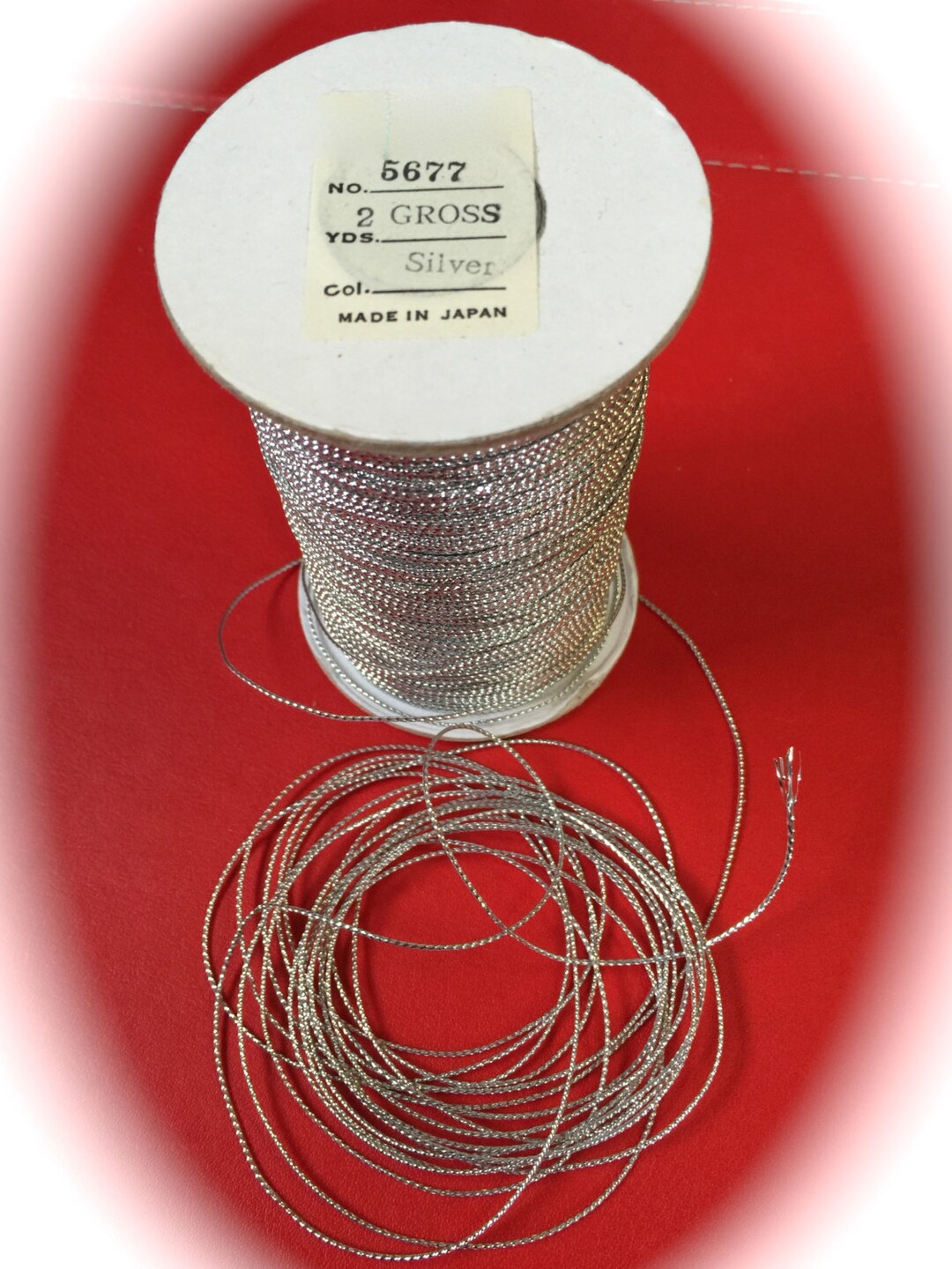 Vintage Silver Metallic Cord- 288 Yards. Made in Japan. Sold by the ...
