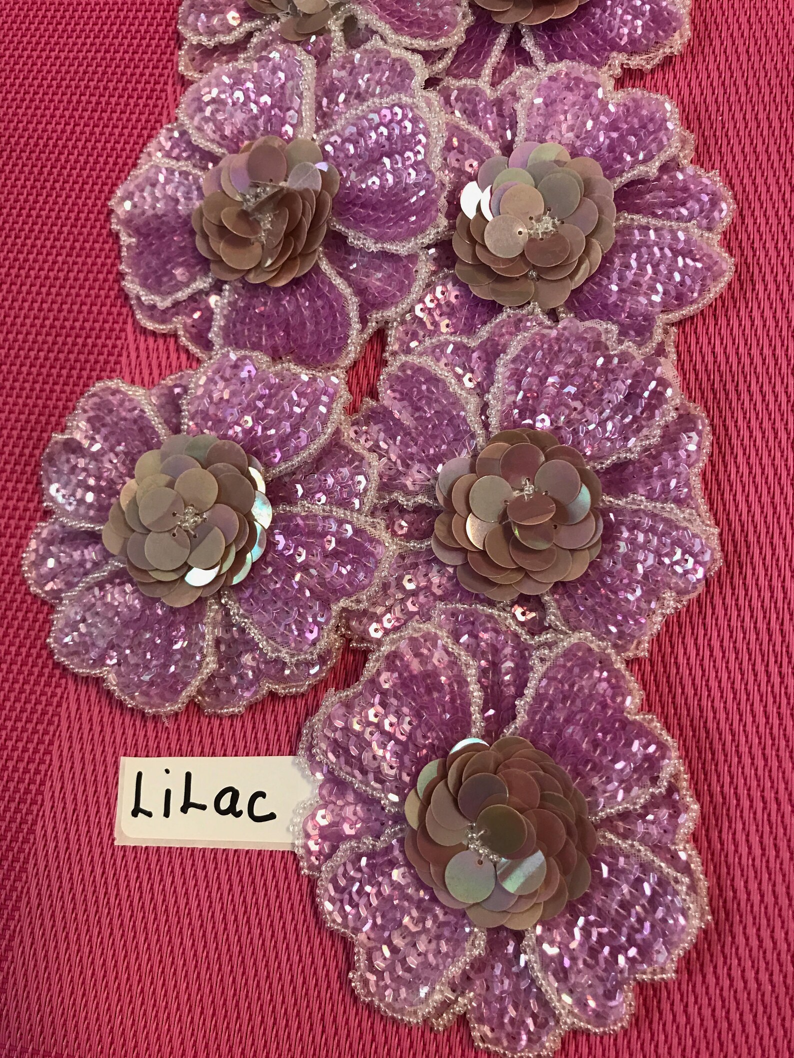 Sequin Flower Appliqué Patch, Appliqué. Sold Individually. Lilac ...