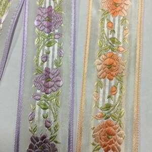 French Vintage Jacquard Floral Ribbon. Made in France. Sold by the Yard ...