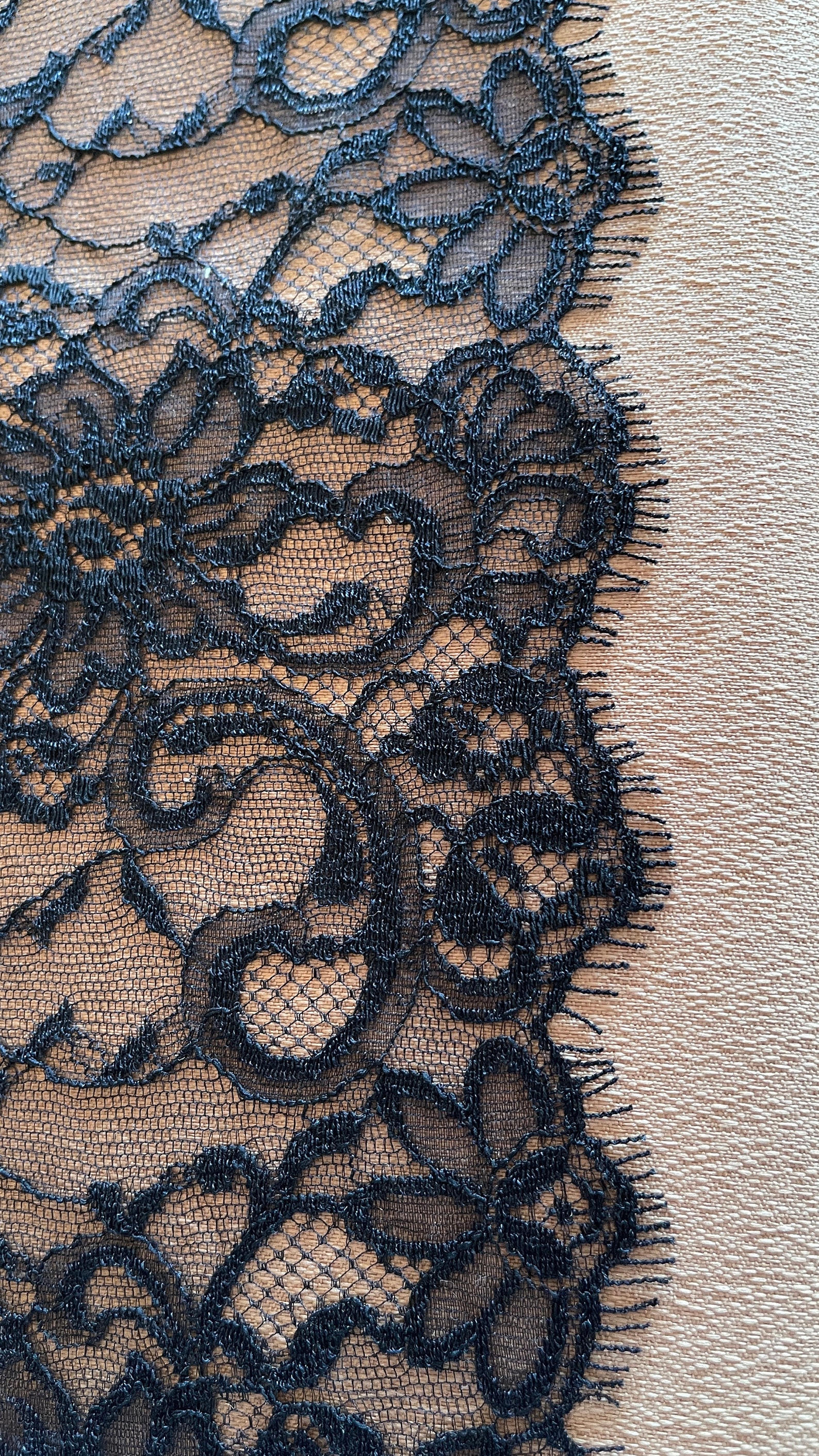 Gorgeous 26 Inches Wide Floral Eyelash Edge Black Lace. Sold by the ...