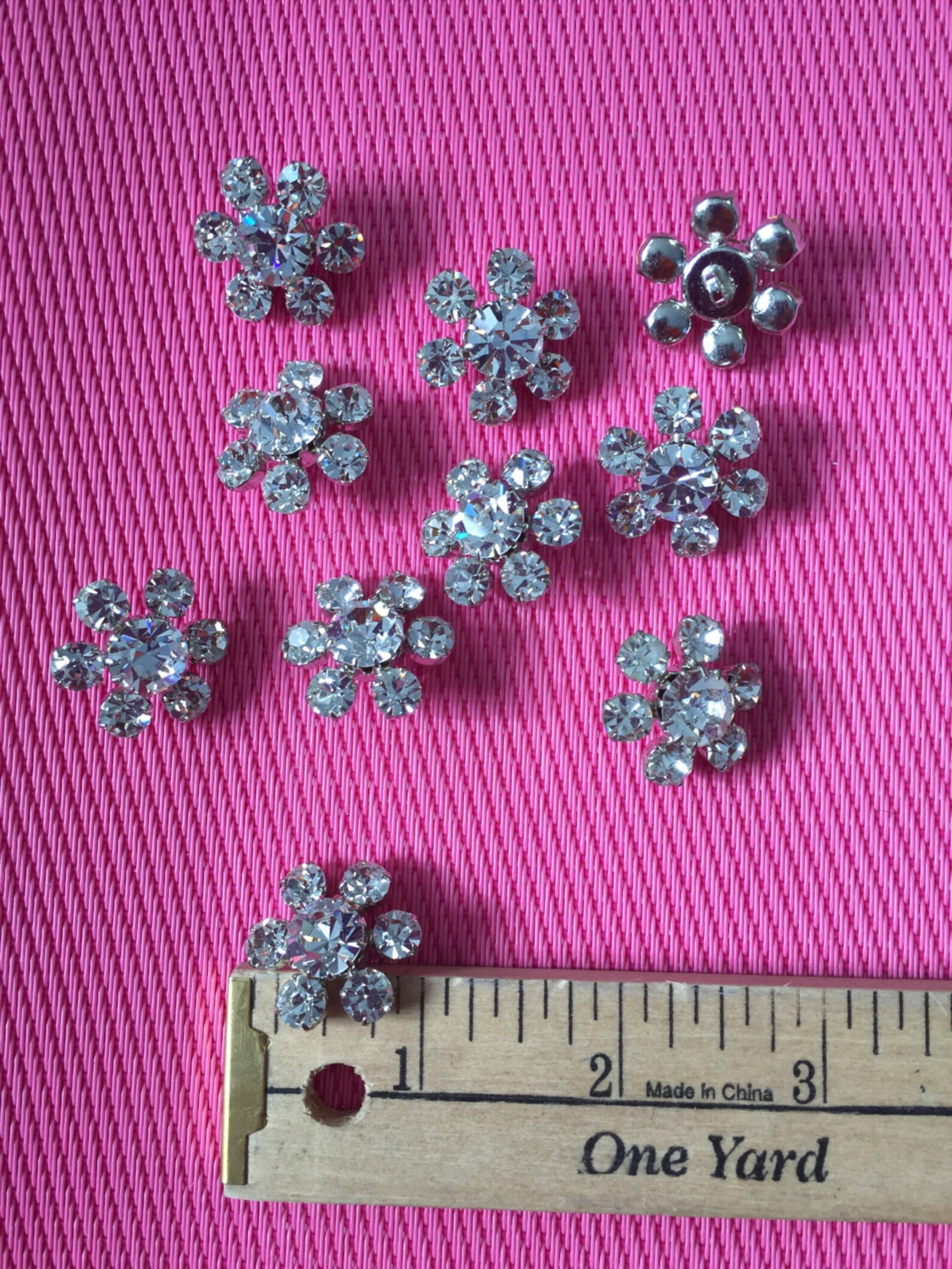 12 Czech Rhinestone Buttons. Made in Czech Republic. 1 Inch | Etsy