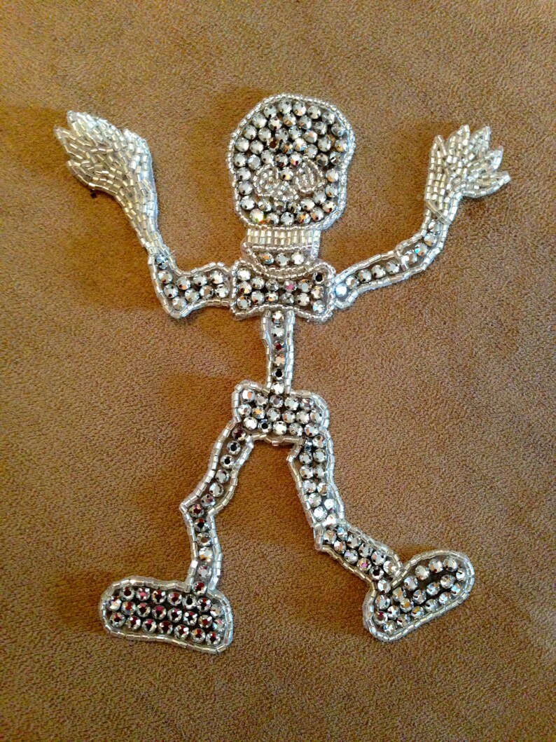 Sparkling Clear Czech Crystal Rhinestone, Skull Rhinestone Appliqué ...