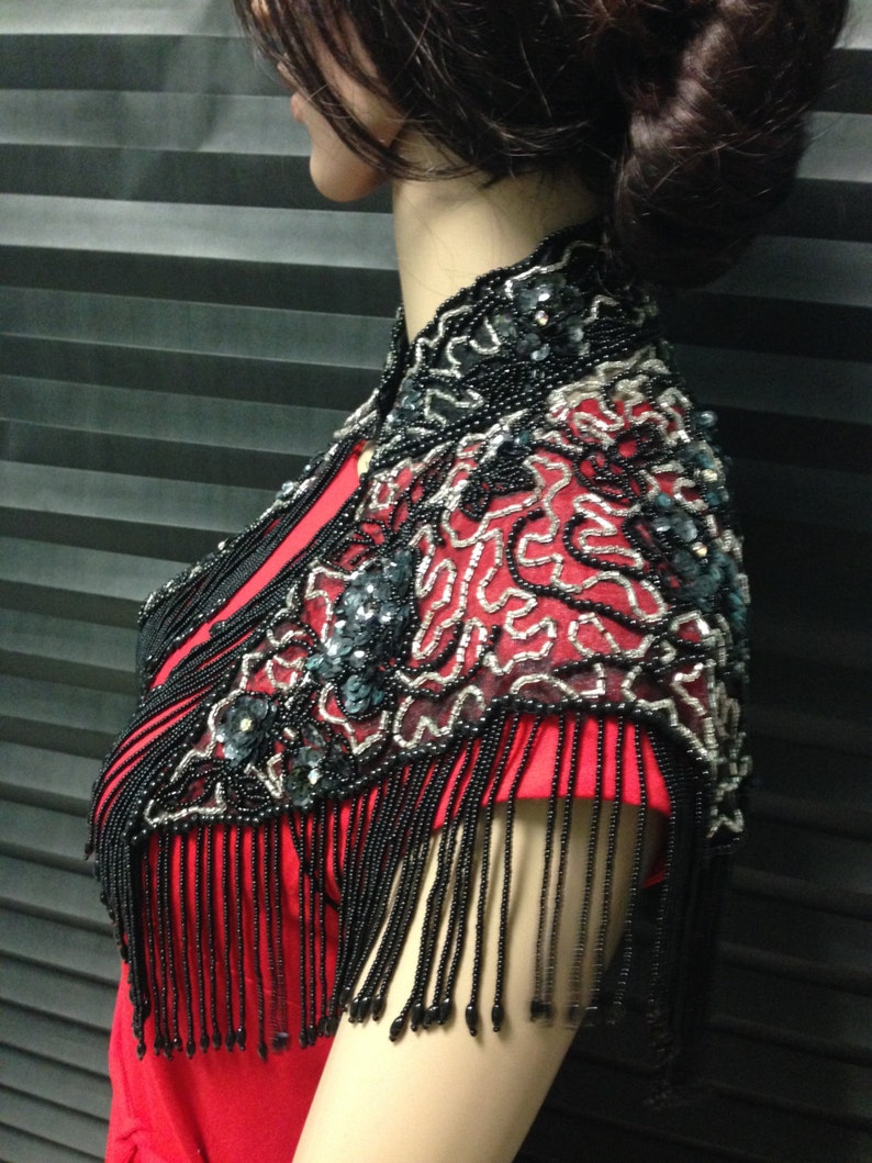 Gorgeous Heavily Beaded Shawl.black Beaded and Sequinned - Etsy