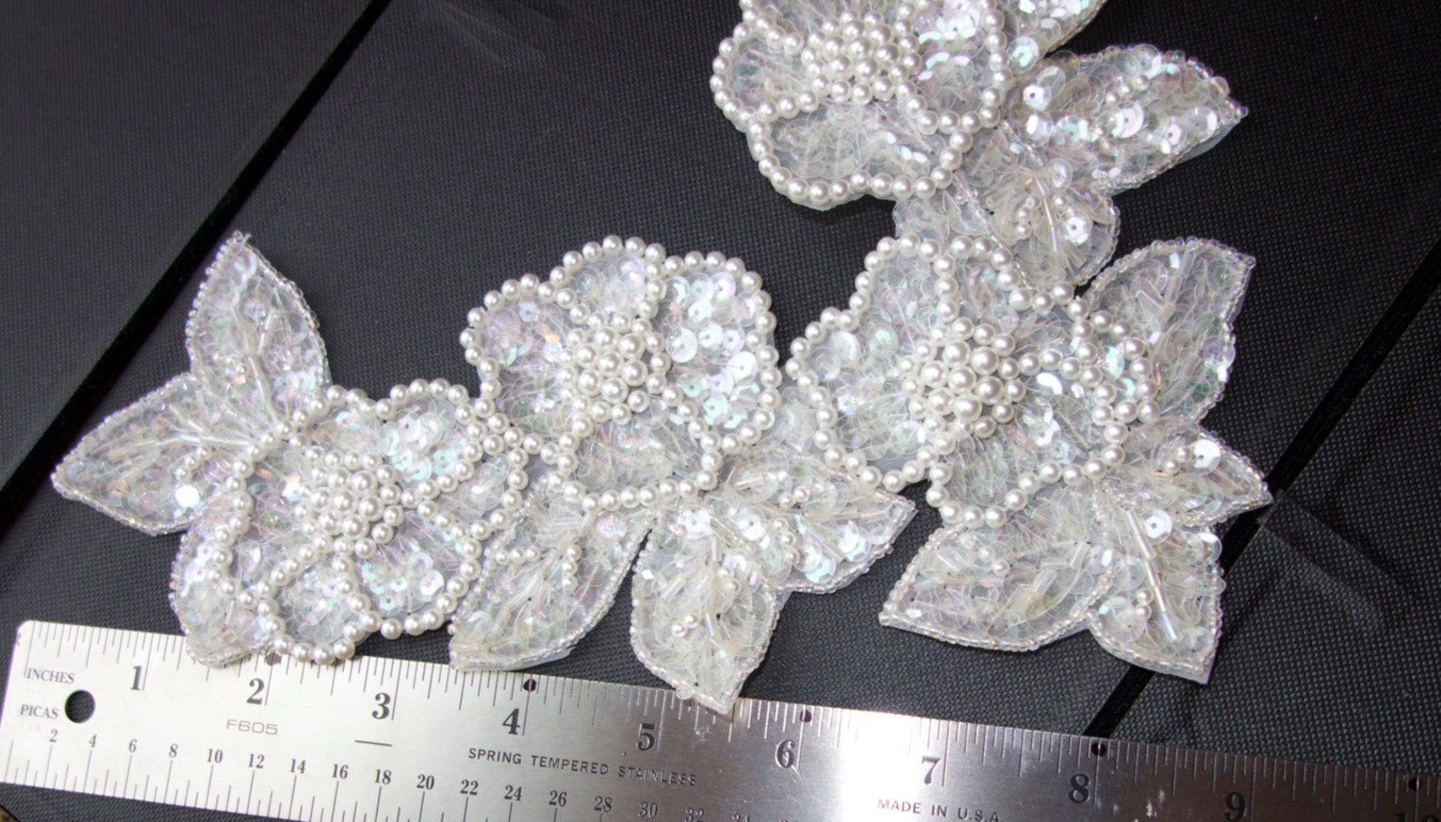 Beaded Appliqué With Sequence 2 Pieces Listing | Etsy