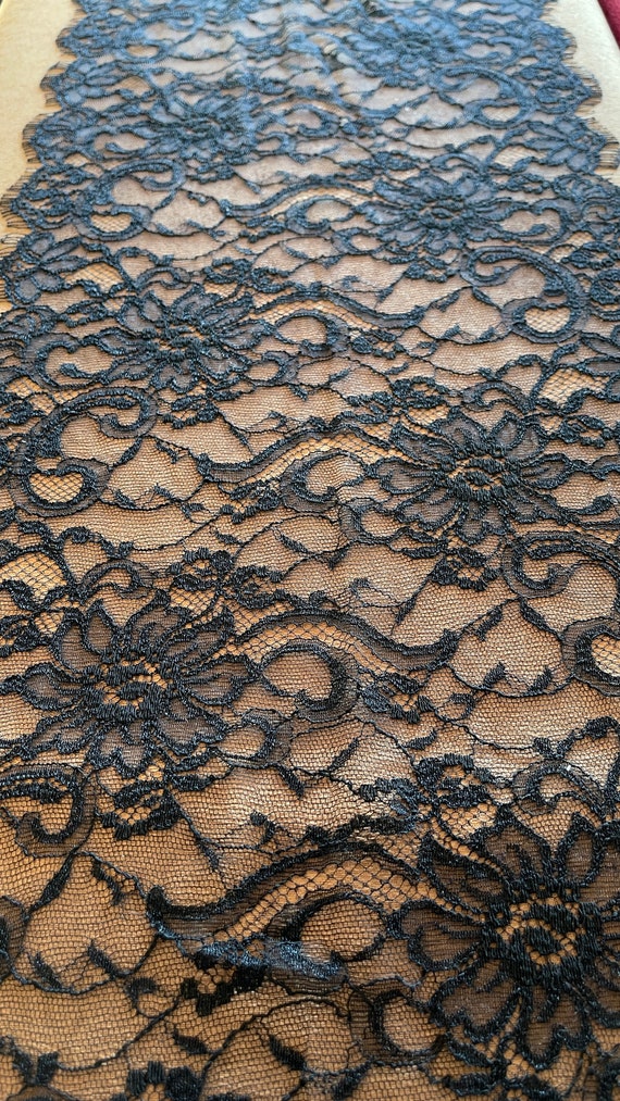 Gorgeous 26 Inches Wide Floral Eyelash Edge Black Lace. Sold - Etsy
