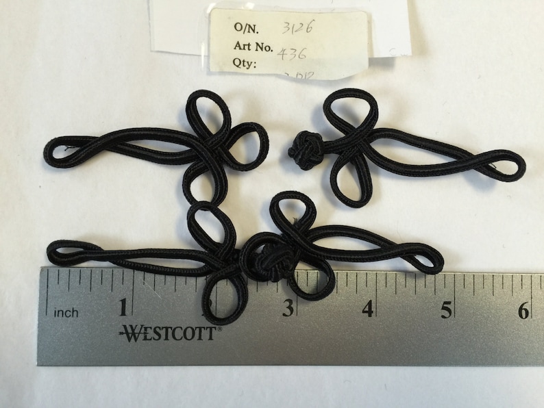 2 Pairs Black Braided Cord Frog Closure Buttons. - Etsy
