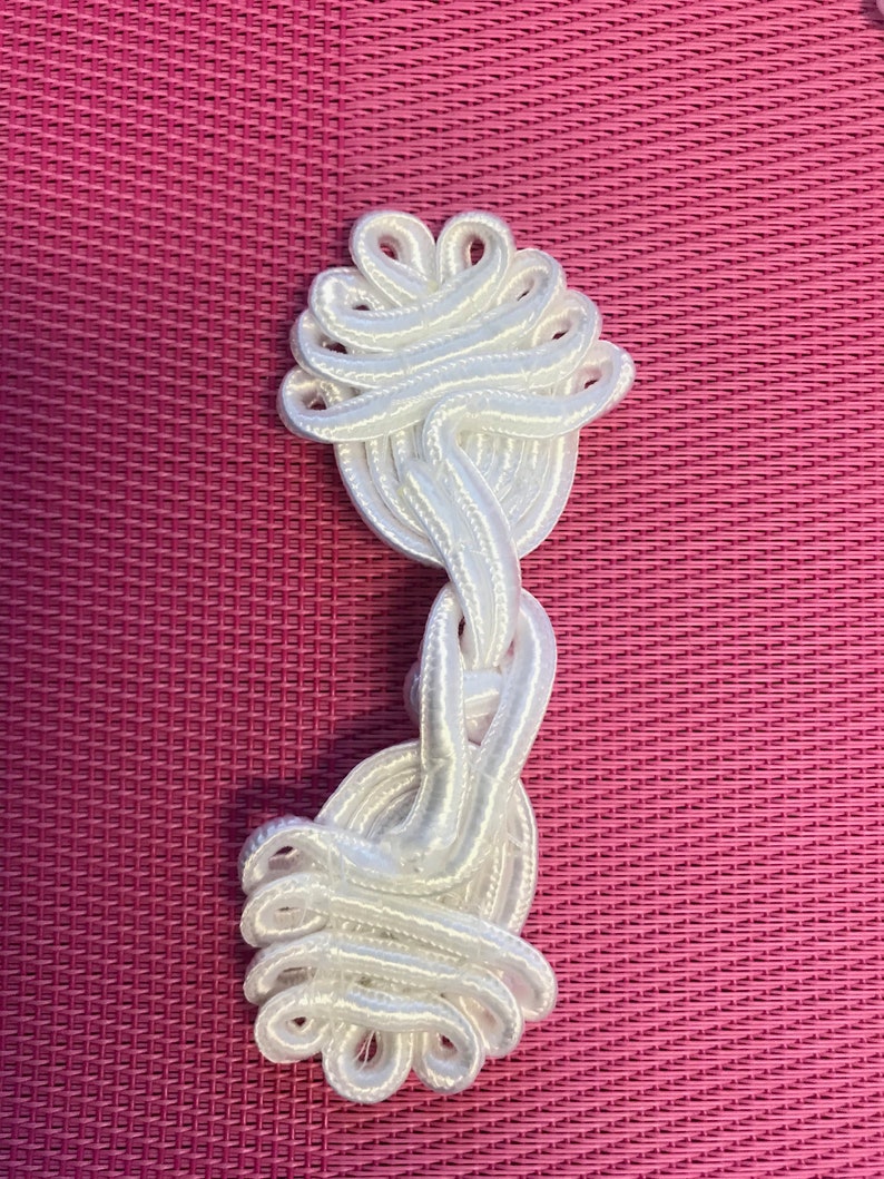 6 Pairs White Braided Cord Frog Closure Buttons.purse Toggle | Etsy