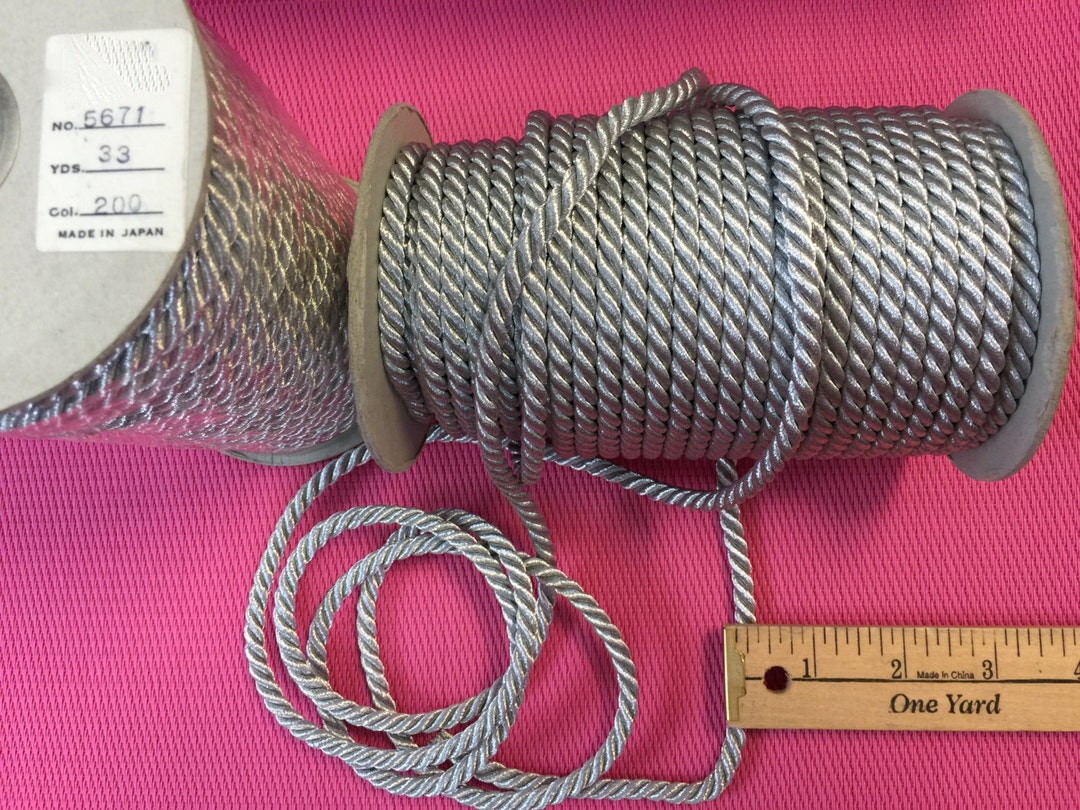 Vintage Metal Silver Rope Cord. Made in Japan. Sold by the Roll of 33 ...