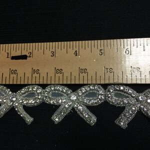 BOW Crystal Rhinestone and Bead Appliqué. Glass Rhinestone Bow. Sold by ...