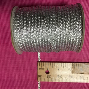 Vintage Silver Metallic Cord- 144 Yards. Made in Japan.breaded Cords ...