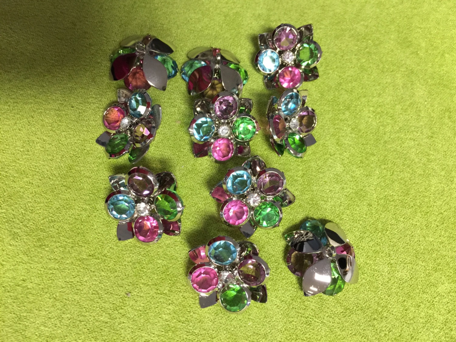 10 Czech Rhinestone Buttons. Made in Czech Republic. - Etsy