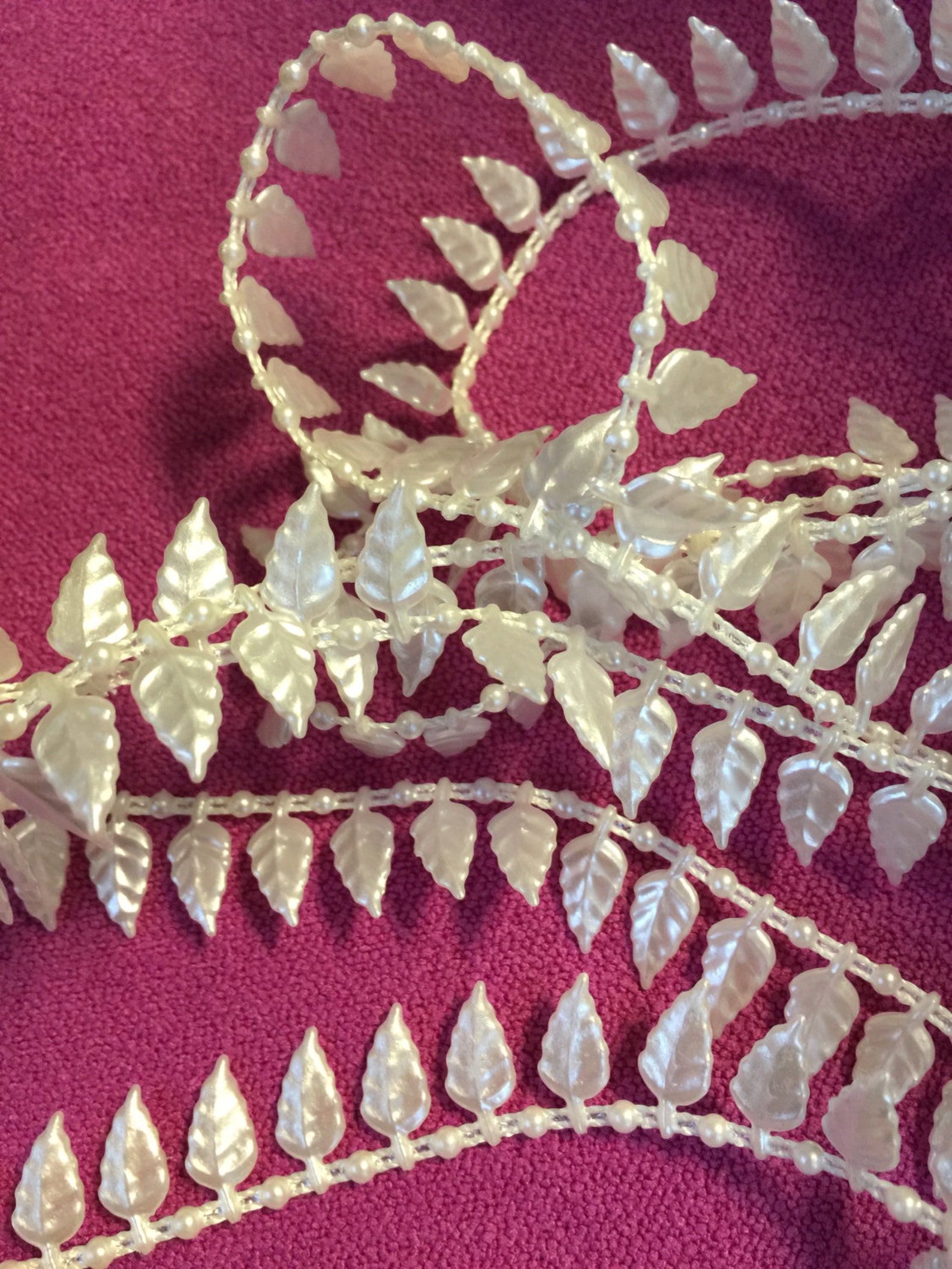 36 Yards of Vintage Woven Edge Pearls, Vintage Shiny Textured Pearls ...