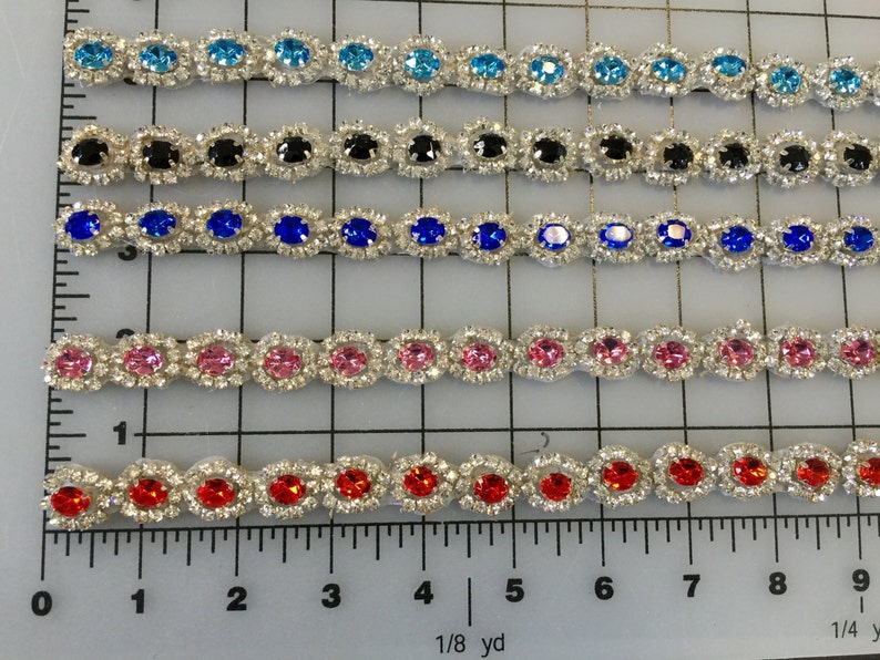 5 Colours of Rhinestone Trim. Narrow Trim Narrow Rhinestone | Etsy