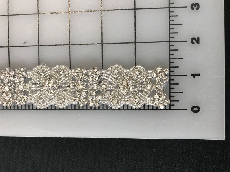 Silver Rhinestone Beaded Trim. 34 Inches Long. Bridal - Etsy