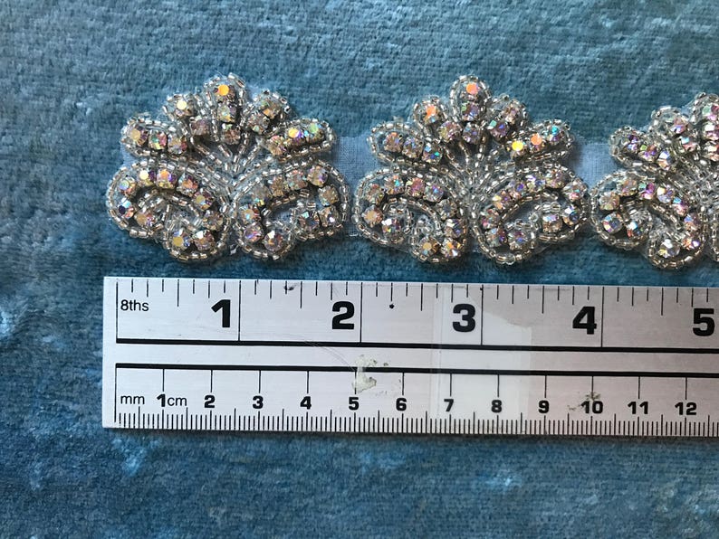 25 Inches Long Crystal AB. Rhinestone Trim. Rhinestone Motif | Etsy