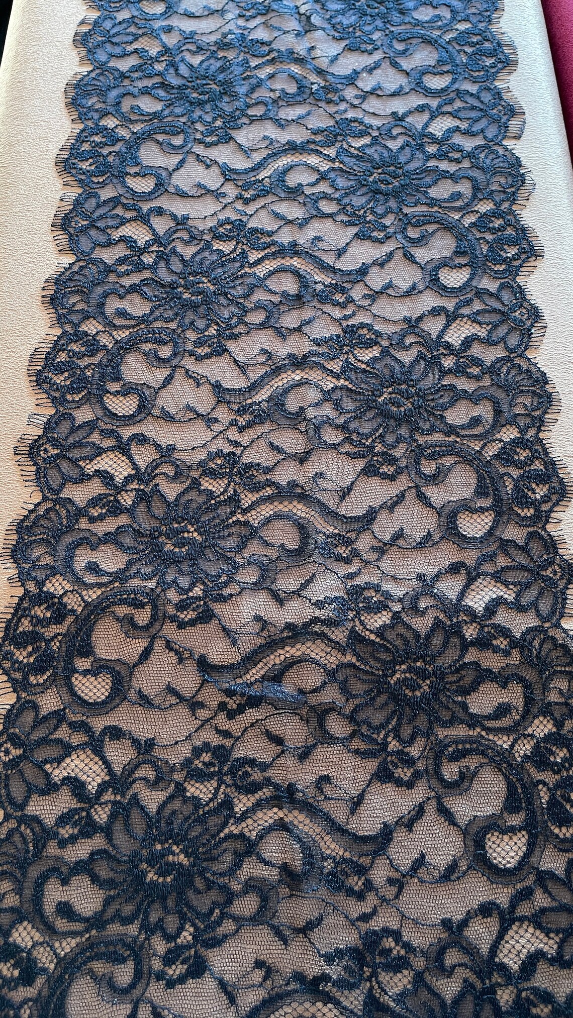 Gorgeous 26 Inches Wide Floral Eyelash Edge Black Lace. Sold by the ...