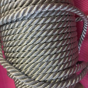Vintage Metal Silver Rope Cord. Made in Japan. Sold by the Roll of 33 ...