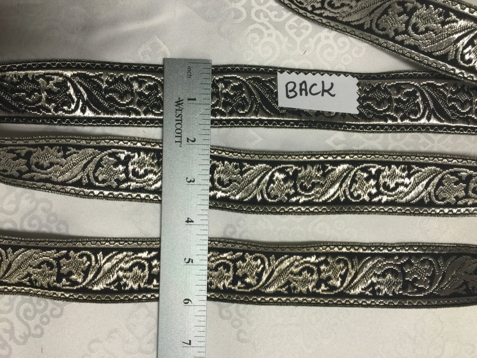 Vintage Metallic Jacquard Ribbon, Sold by the Yard. Metallic Ribbon ...