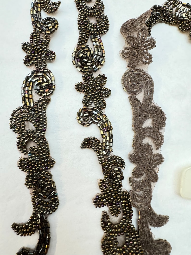 Gorgous Bronz/ Iris Trim. Sold by the Yard. Beaded Trim. Beaded ...