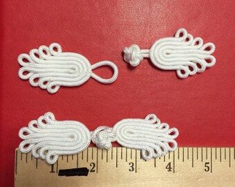 10 Pairs White Braided Cord Frog Closure Buttons | Etsy