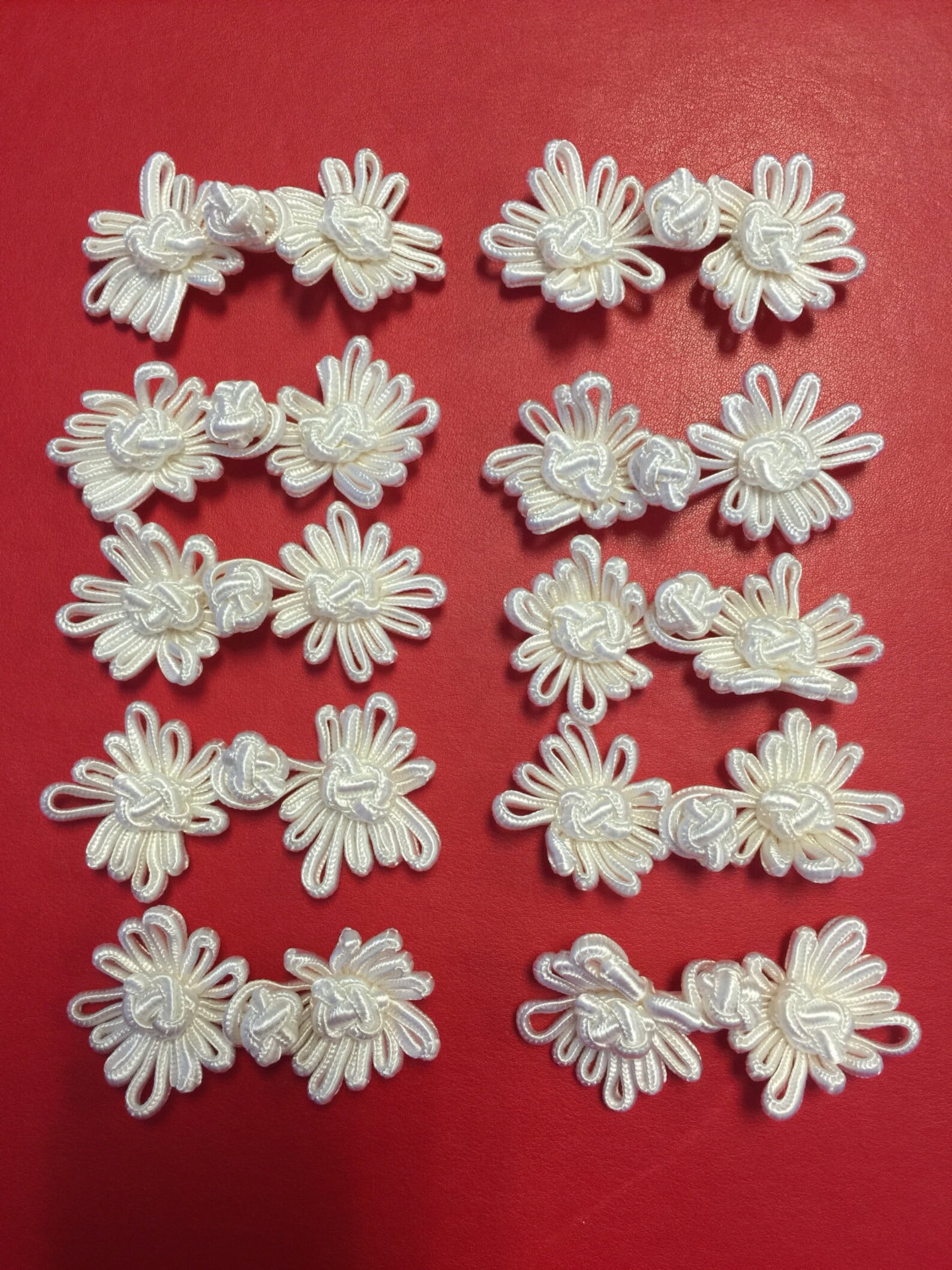 10 Pairs White Braided Cord Frog Closure Buttons | Etsy