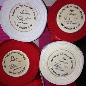 Satin Ribbon: Society Rayon Satin Ribbon Collection. 2 7/8” Wide, Made ...