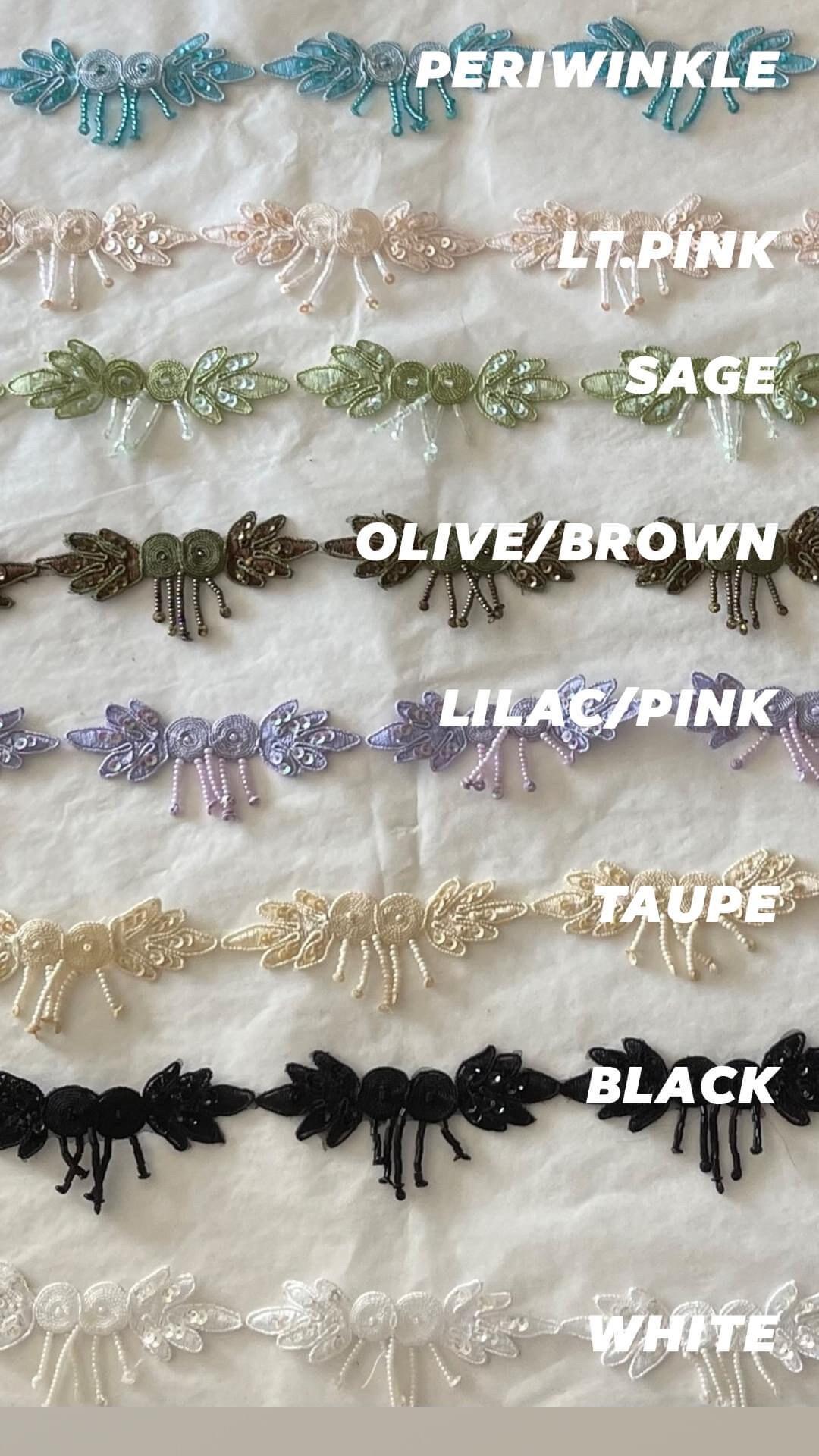 Embroidered Beaded Trim. Sold by the Yard. Beaded Appliqué, Motifs ...