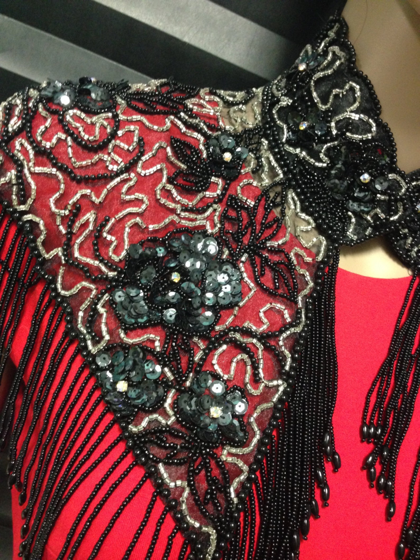 Gorgeous Heavily Beaded Shawl.black Beaded and Sequinned - Etsy