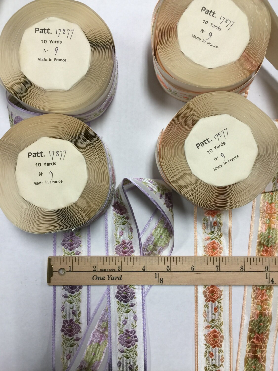 French Vintage Jacquard Floral Ribbon. Made in France. Sold by | Etsy