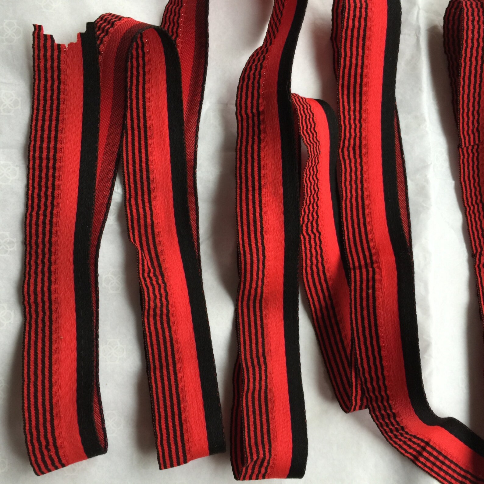 5 YARDS OF Vintage Ruffle Trim With Black and Red. Made in | Etsy