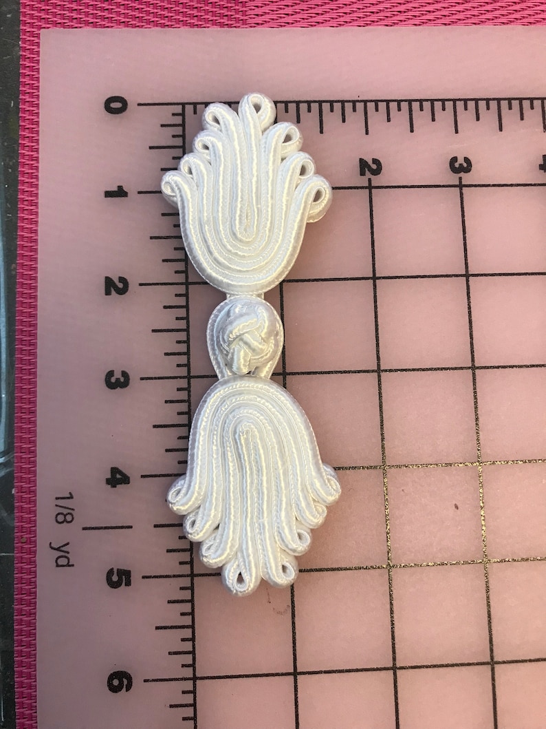 6 Pairs White Braided Cord Frog Closure Buttons.purse Toggle | Etsy