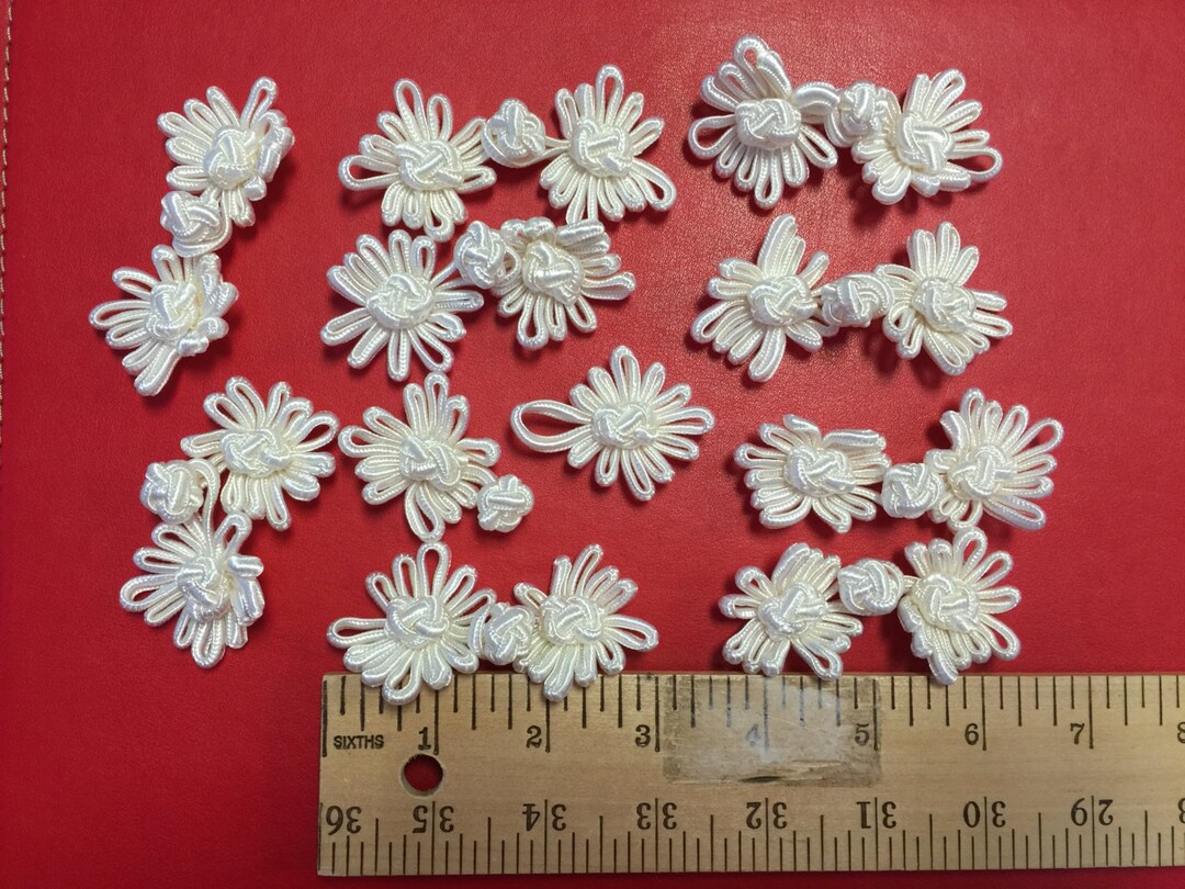10 Pairs White Braided Cord Frog Closure Buttons - Etsy